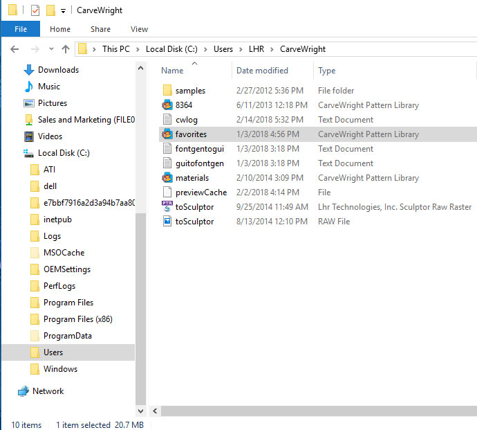 Backing-Up Your Favorites Folder - CarveWright SupportCarveWright Support